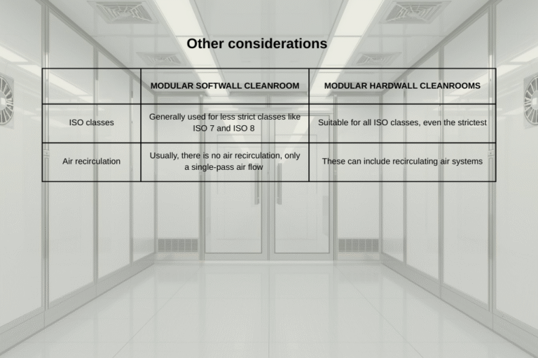 Modular softwall cleanrooms over hardwall installations